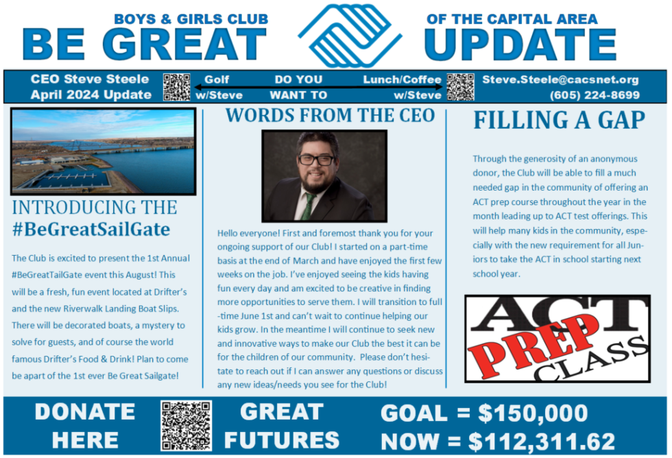 Be Great Update April 2024 - Boys and Girls Club of the Capital Area
